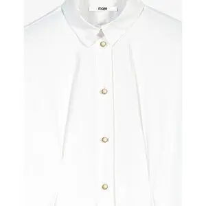 Maje Collared Lace-back Cotton Shirt