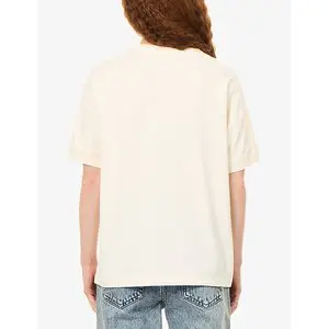 ANINE BING Jaylin Crest-embroidered Cotton T-shirt