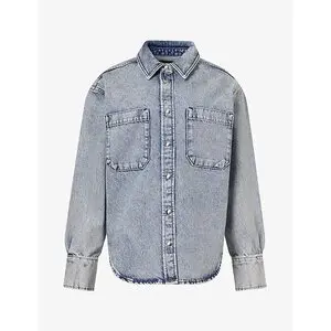 ANINE BING Samy Long-sleeve Denim Shirt - Washed Blue