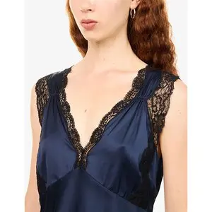 Paige Marin Lace-trim Satin Top