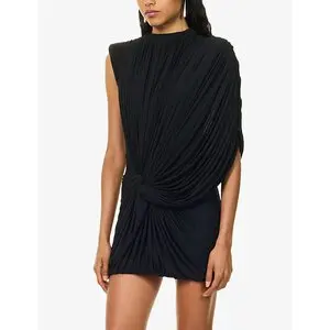 DEME Starling Draped Mesh Mini Dress