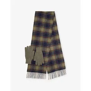 Barbour Tartan Wool Scarf And Gloves Set