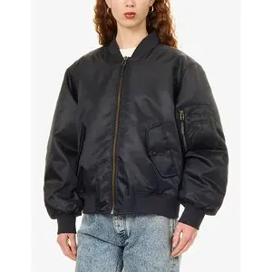 ANINE BING Leon Leather-blend Bomber Jacket