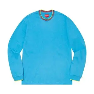 Supreme Old English Collar Logo Long-sleeve Top 'cyan