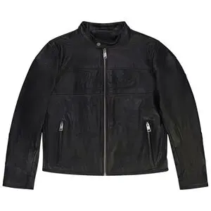 PURPLE BRAND Leather Zip Moto Jacket