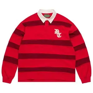 DENIM TEARS Paneled Rugby Shirt - Red