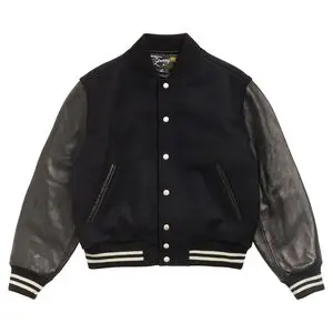 StÜssy Wool Varsity Jacket - Black