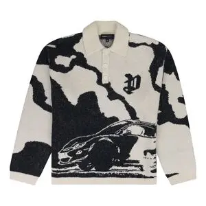 PURPLE BRAND Jacquard Polo Sweater