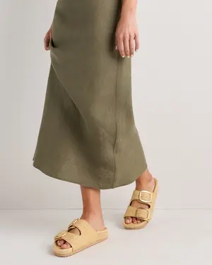 Quince Raffia Double Buckle Sandal - Natural