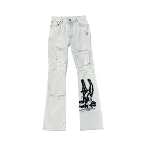 Off-White Bleached Destroyed Jeans