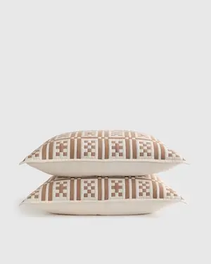 Quince Jacquard Geo Sham Set - Latte