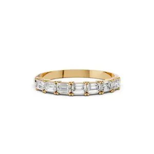 AYA FINE JEWELRY Aria Emerald-cut Lab Grown Diamond Half Eternity Ring In Gold - Yellow