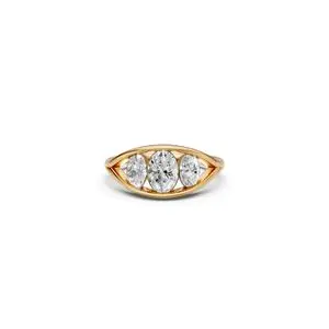 AYA FINE JEWELRY Beatrix Oval Cut Lab Grown Diamond Symmetrical Ring In Gold - Yellow