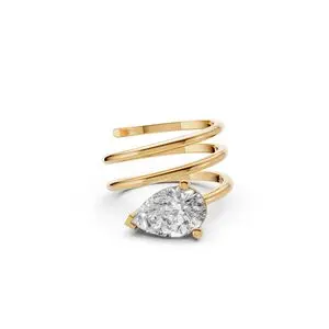 AYA FINE JEWELRY Thessaly Pear Cut Lab Grown Diamond Spiral Wrap Ring In Gold - Yellow