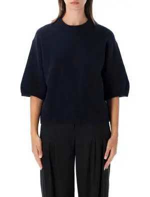 Soeur Merino Wool Puff Sleeve Sweater - Blu