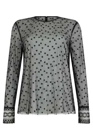 Alberta Ferretti Long Sleeve T-shirt With Elegant Sleeve Details - Black