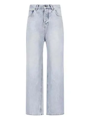 Balenciaga Balenciaga High-Waisted Wide-Leg Jeans Light Blue