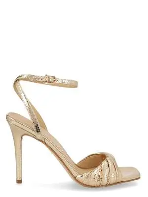 Michael Kors Metallic Leather Ankle Strap Sandals