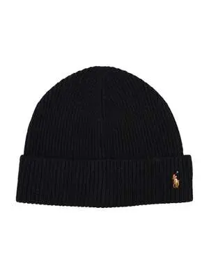 Polo Ralph Lauren Signature Pony Wool-blend Beanie With Fold-over Cuff