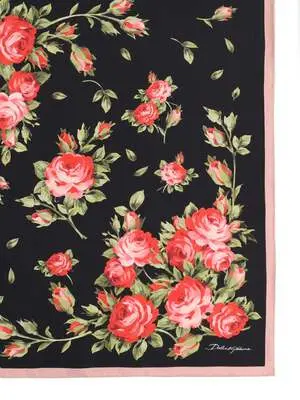 Dolce & Gabbana Silk Floral Print Scarf
