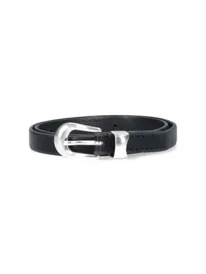 Our Legacy Leather Belt With Silver Buckle
