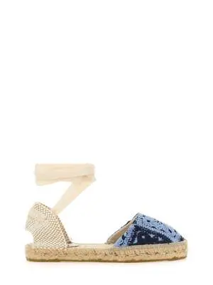 Manebí Cotton Crochet Espadrille Flats For - Blue