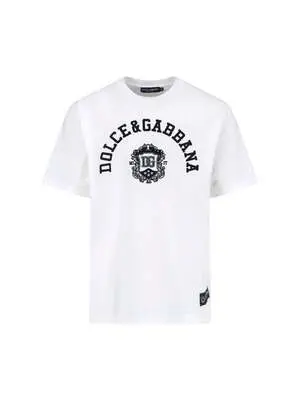Dolce & Gabbana Graphic Logo Cotton T-shirt - White