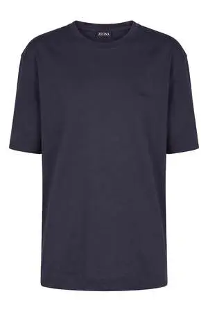 Zegna Crew Neck Cotton T-shirt - Blue