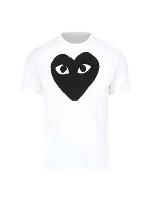 Play Comme Des Garcon Graphic Print Cotton Shirt - White