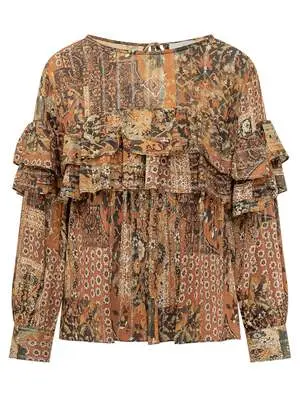 Ba&sh Mini Dress With Textured Finish - Ocre