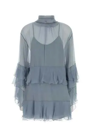 Chloé Crepe Silk Dress - Light Blue