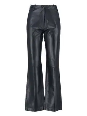NOVELLE Napa Leather Flare Trousers