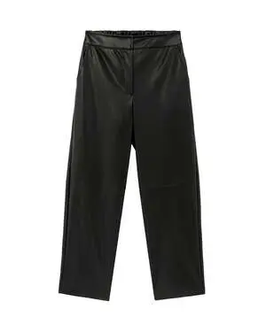 Alpha Studio High-waist Faux Leather Straight-leg Pants - Nero