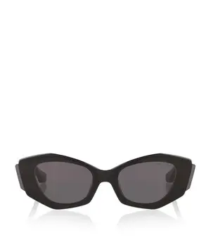 Dita Aloure Angular Cat Eye Sunglasses - Black