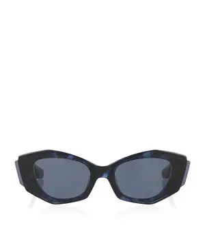 Dita Aloure Angular Cat Eye Sunglasses - Blue