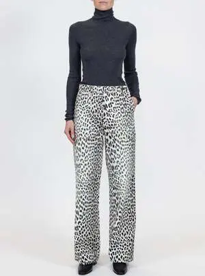 CALLAS MILANO Lori Wide Leg Pant Cheetah