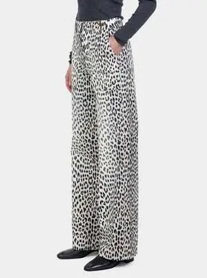 CALLAS MILANO Lori Wide Leg Pant Cheetah