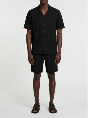 WALKER & HUNT Relaxed Seersucker Camp Collar Shirt