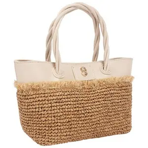 Tommy Bahama Charlotte Medium Fringe Raffia Tote