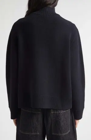 NILI LOTAN Axel Quarter Zip Lambswool Sweater