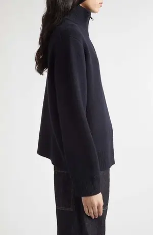 NILI LOTAN Axel Quarter Zip Lambswool Sweater