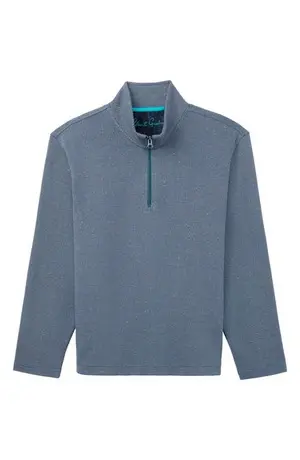 Robert Graham Draycott Quarter Zip Cotton Sweater - Navy
