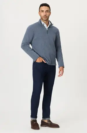 Robert Graham Draycott Quarter Zip Cotton Sweater - Navy