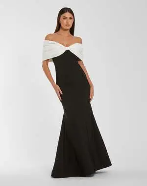 Mac Duggal Black Off-the-shoulder Gown