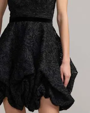 Mac Duggal Strapless Bubble Hem Mini Dress