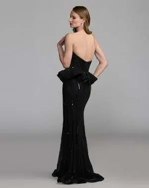 MAC DUGGAL COLLECTION Embellished Strapless Peplum Gown
