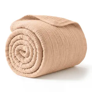 COMFY CUBS Muslin Large Throw Blanket50 X 70 Inches Cream