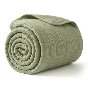 COMFY CUBS Muslin Large Throw Blanket50 X 70 Inches Sage
