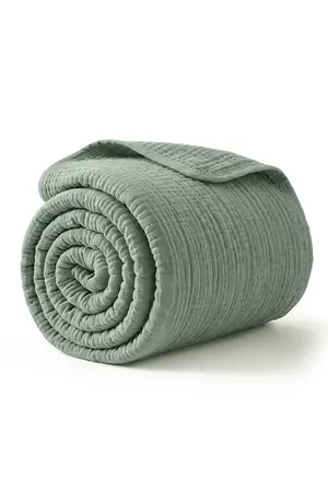 COMFY CUBS Muslin Large Throw Blanket50 X 70 Inches - Sage