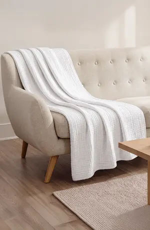 COMFY CUBS Muslin Large Throw Blanket50 X 70 Inches - White